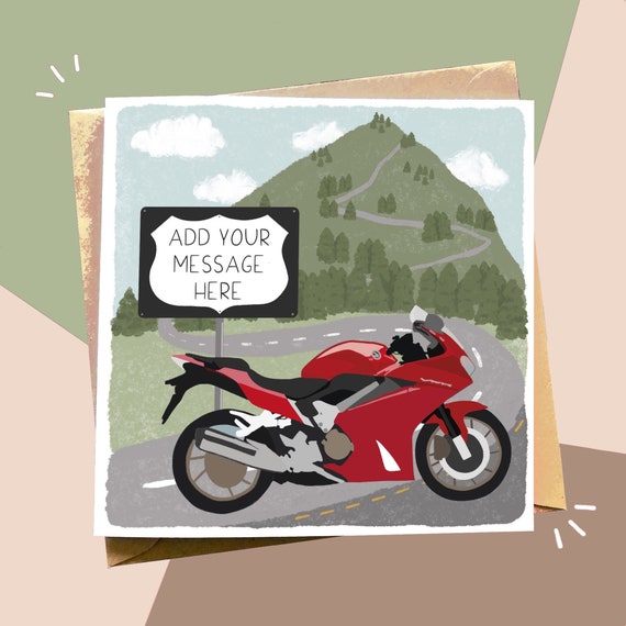 Biker birthday greetings card motorcycle motorbike lover | Etsy