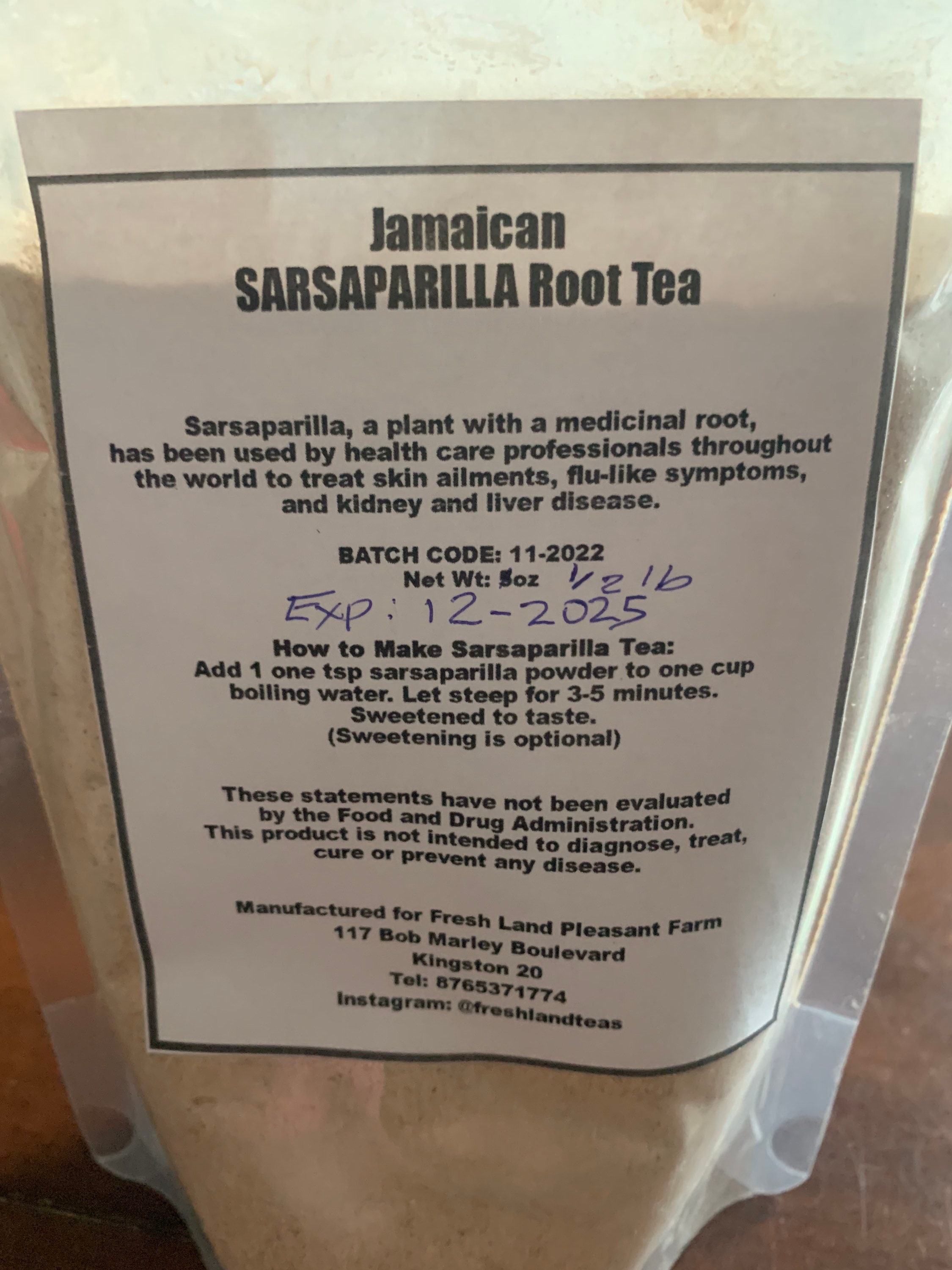 SARSAPARILLA ROOT Powder jamaicanorganic Tonic Beer Root - Etsy