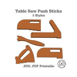 Table Saw Push Stick Printable Templates PDF Template 5 Push Sticks ...