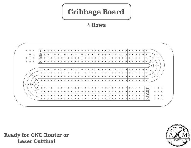 Cribbage Game Board Cut File. Full Set Instant Download for Laser, CNC ...