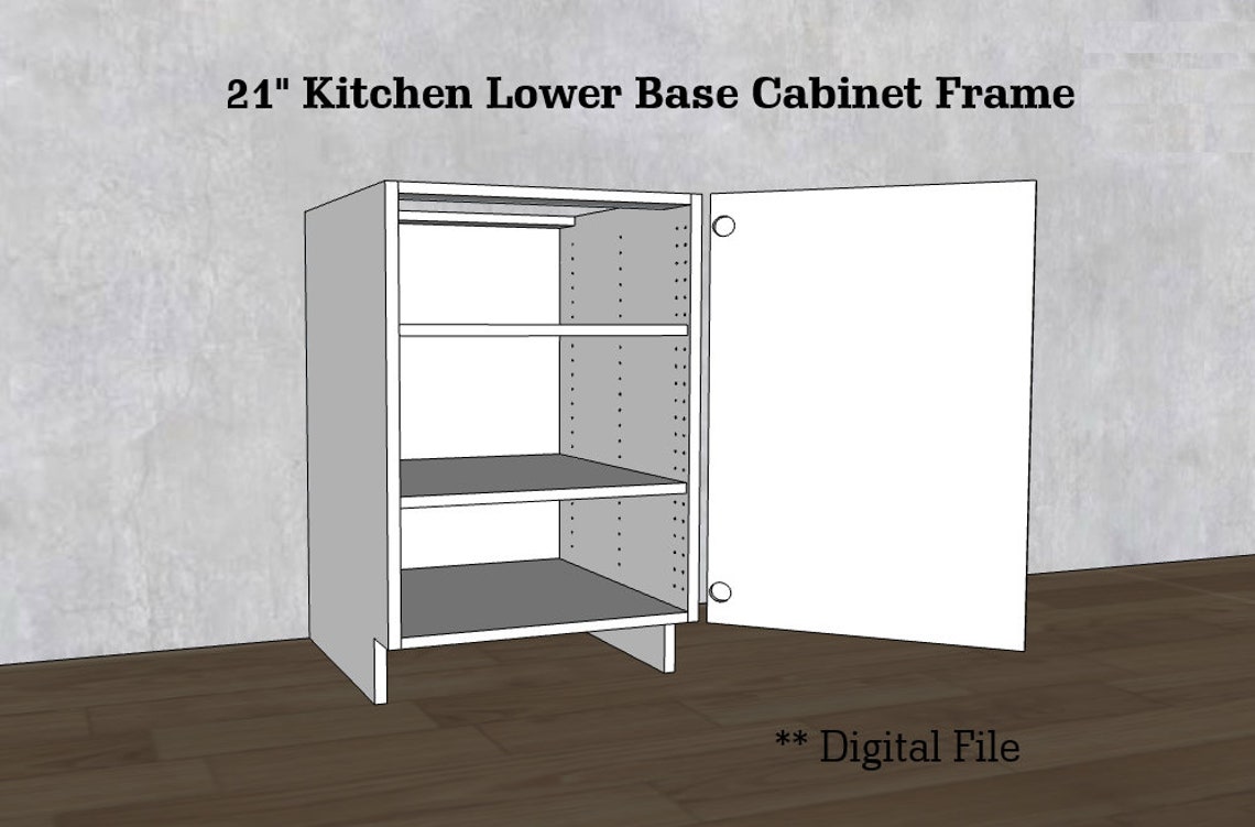 21" Inch Kitchen Lower Base Cabinet Frame, Carcass | CNC File ...