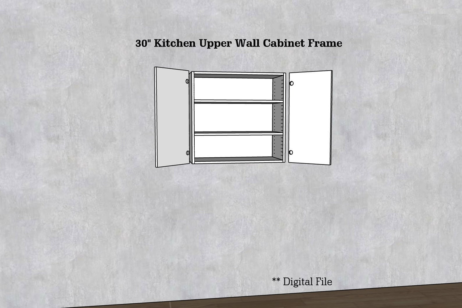 30" Inch Kitchen Upper Wall Cabinet Frame / Carcass | CNC File ...