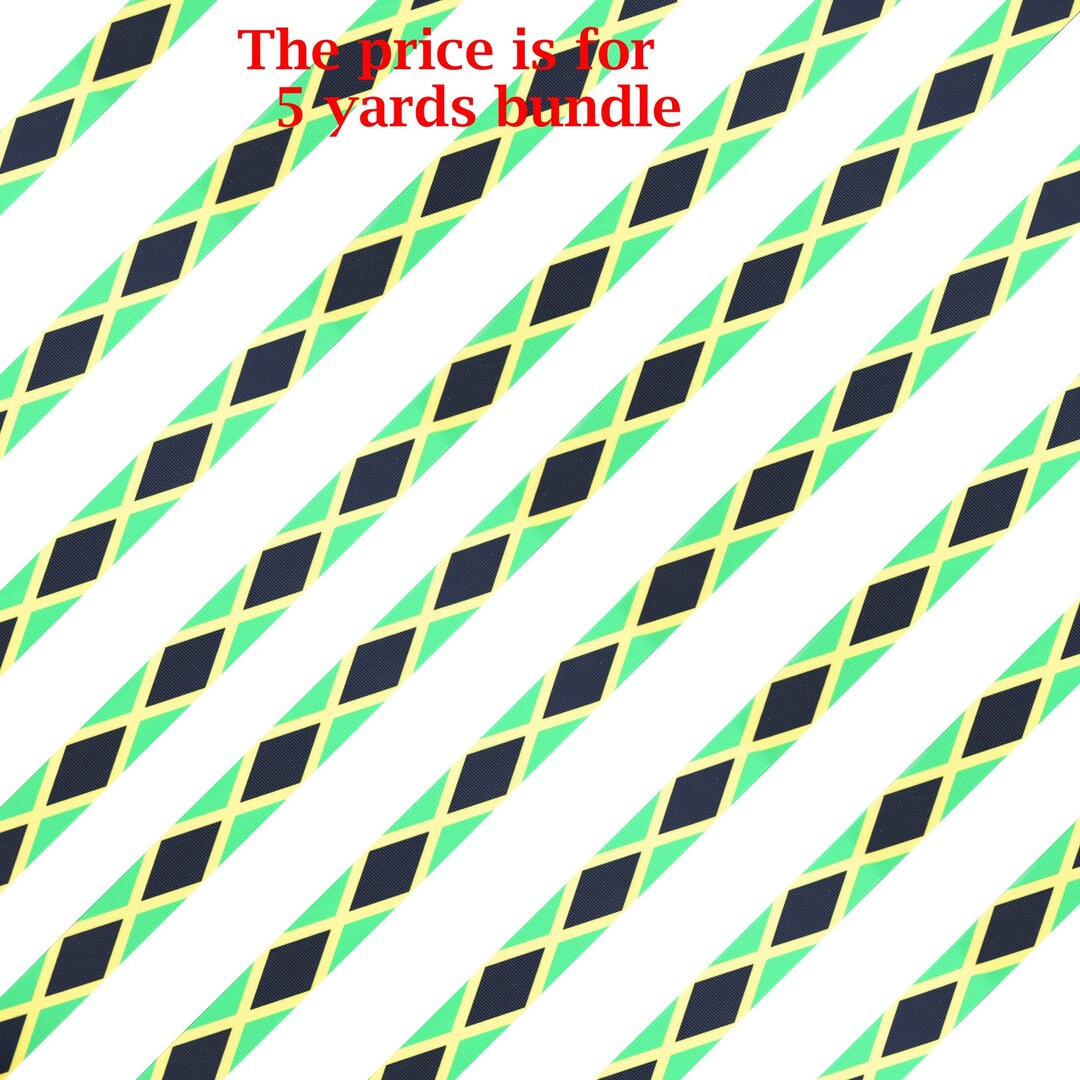 Jamaican Flag High Quality Ribbon 1",2", and 3".rasta Ribbon ...