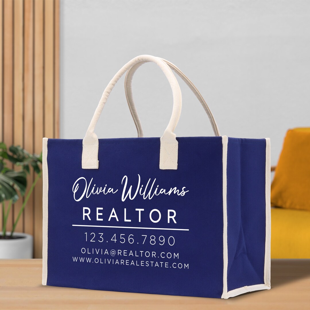 Realtor Tote Bag Personalized Business Tote Bag Custom Real Estate ...