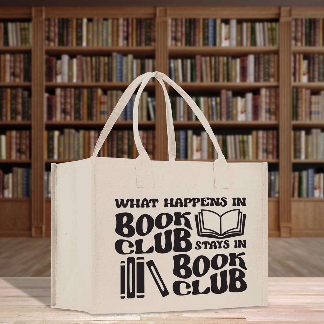 Book Club Cotton Canvas Tote Bag - Bookworm Gift (LBT1016) - Etsy