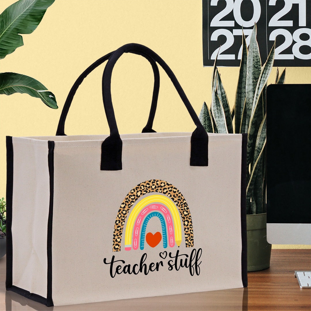 Teacher Stuff Tote Bag Teacher Bag Teacher Gift Teacher Retirement Gift ...