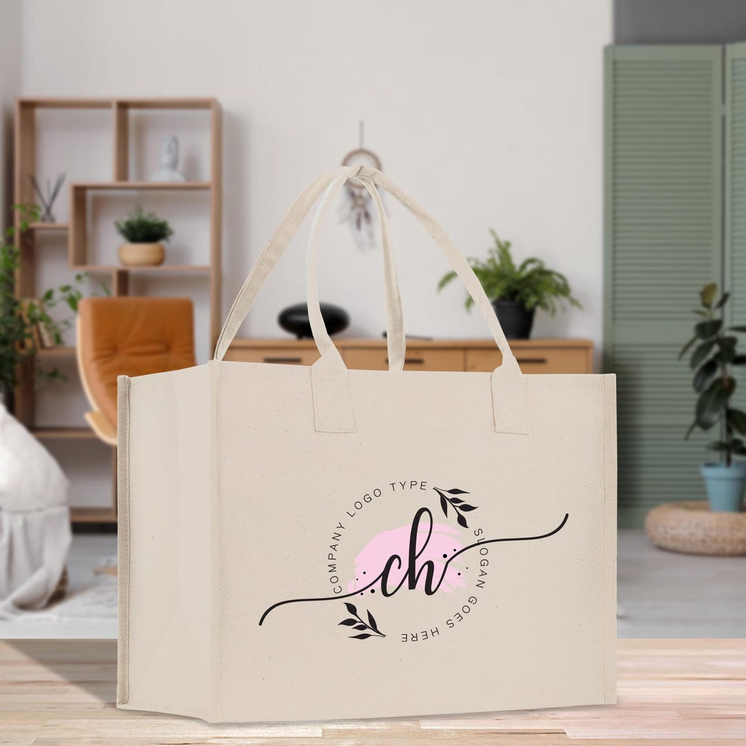 Personalization Initials Company Name Slogan Custom 100% Cotton Canvas ...