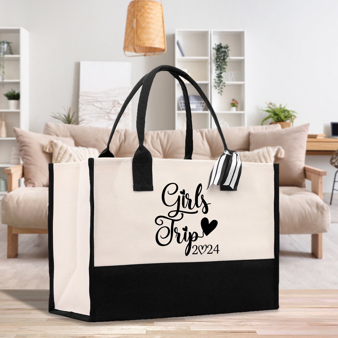 Girls Trip Cotton Canvas Tote Bag Girls Weekend Gift Bag Vacation Bag ...
