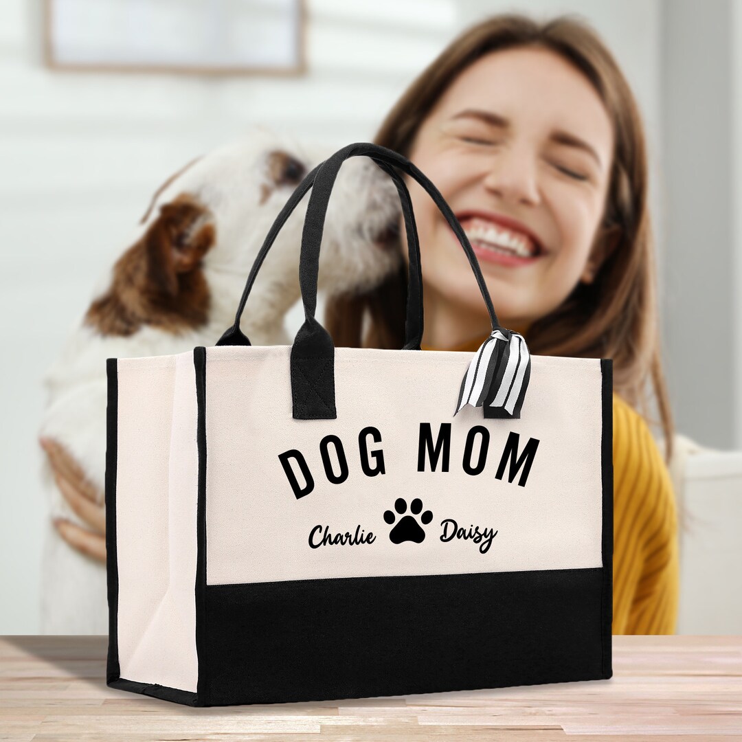 Custom Dog Mom Tote Bag With Dog Name Dog Mom Stuff Bag Dog Mommy Bag ...