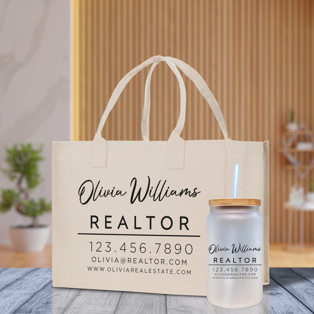 Realtor Tote Bag Personalized Business Tote Bag Custom Real Estate ...