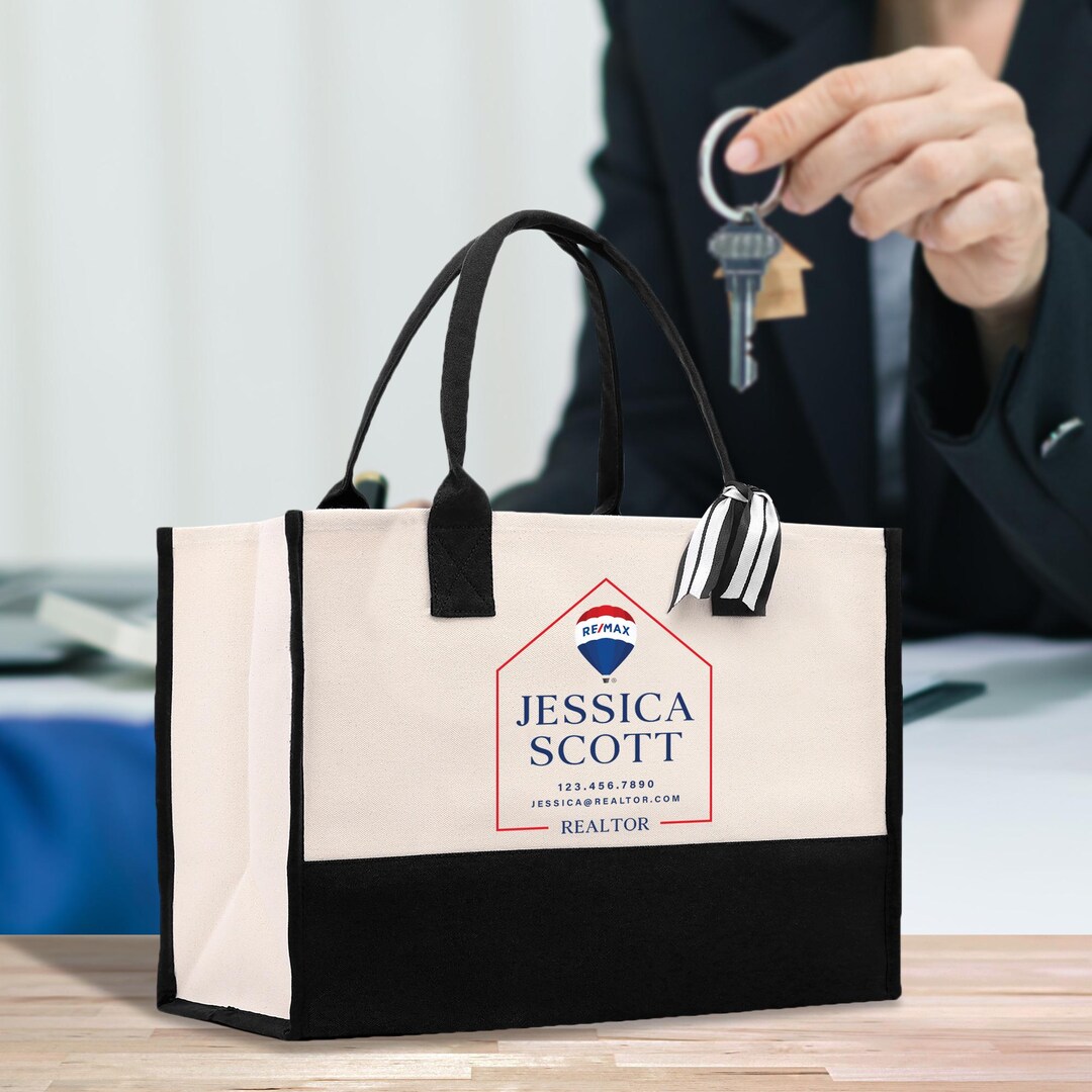 Remax Realtor Tote Bag Personalized Business Tote Custom Real Estate ...