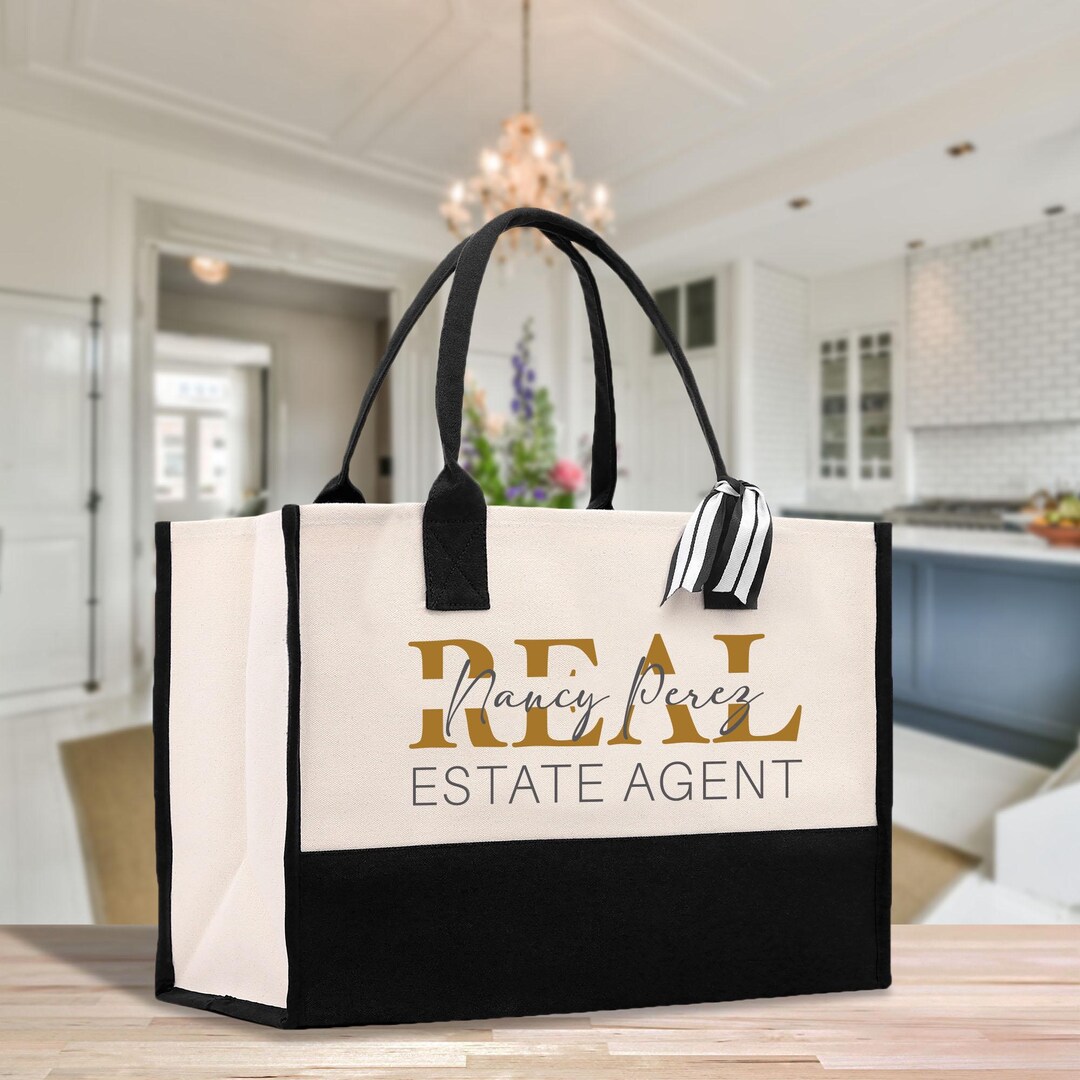 Personalized Realtor Tote Bag: Eco-friendly Canvas, Custom Real Estate ...