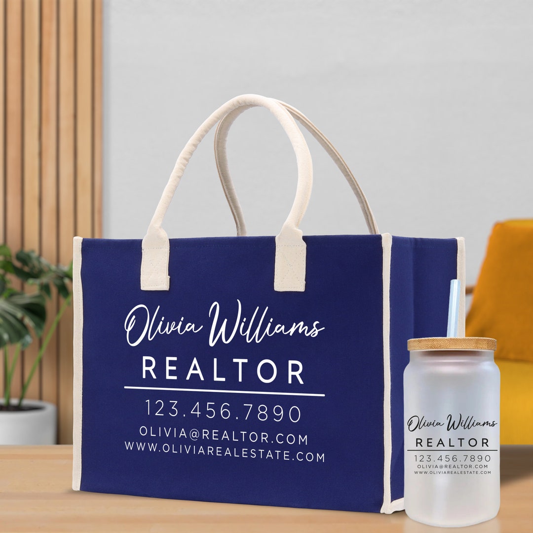 Realtor Tote Bag Personalized Business Tote Bag Custom Real Estate ...