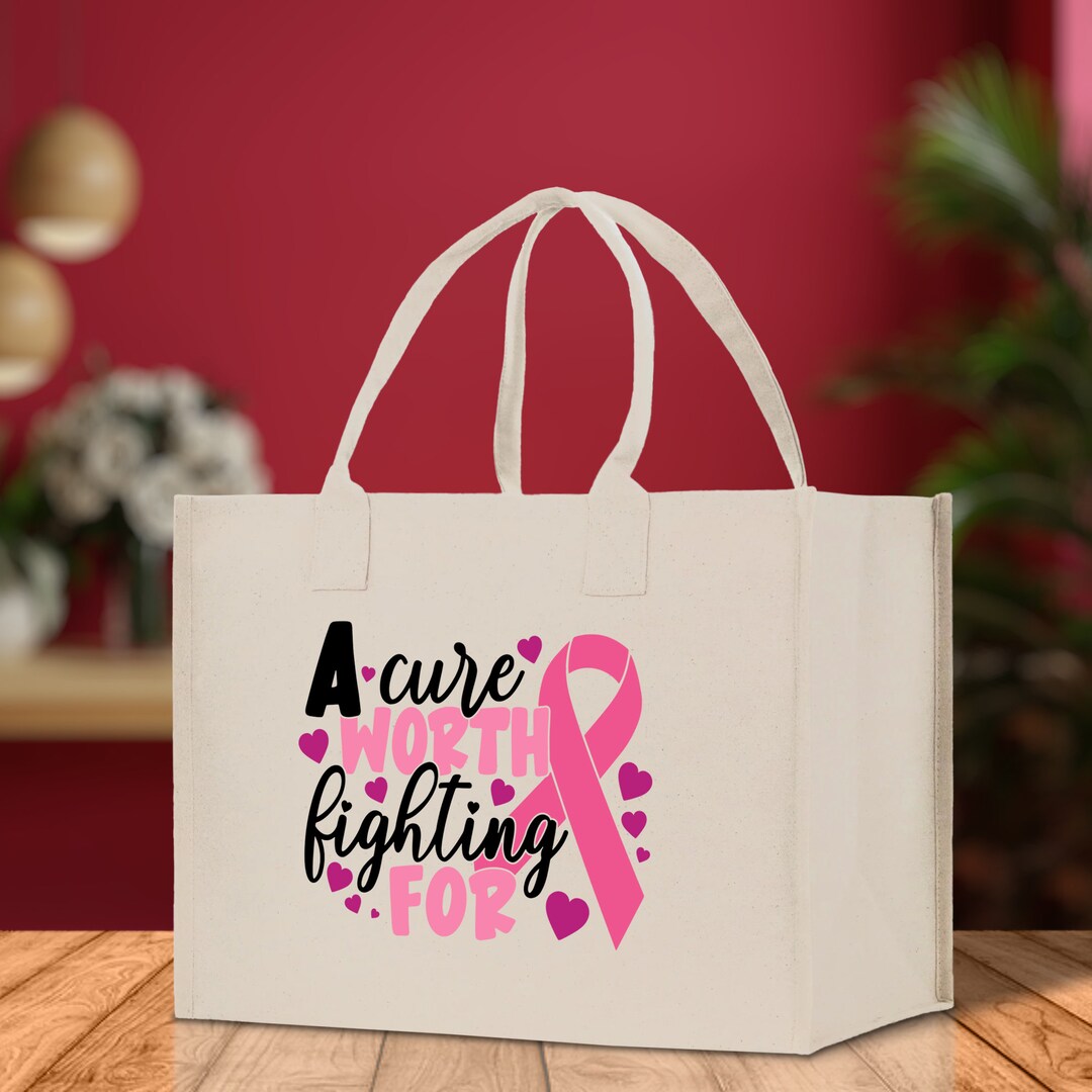A Cure Worth Fighting for Cotton Canvas Tote Bag Cancer Support Group ...