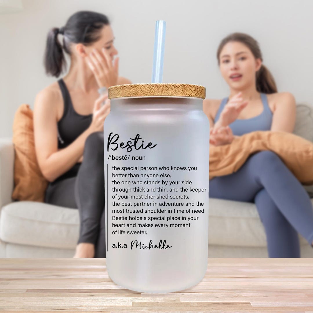 Personalized Bestie Mug: Frosted Can Glass Friendship Gift (BESG1002 ...