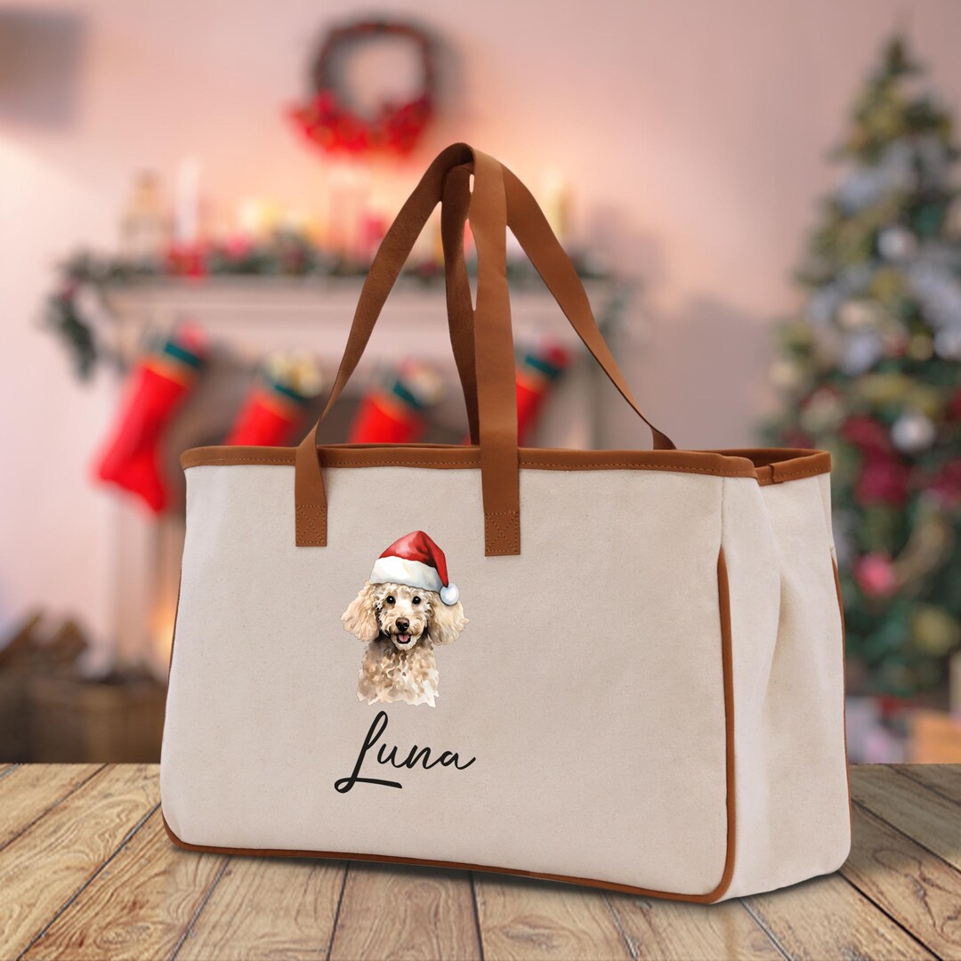 Custom Poodle Portrait Tote Bag, Personalized Dog Lover Gift - Etsy