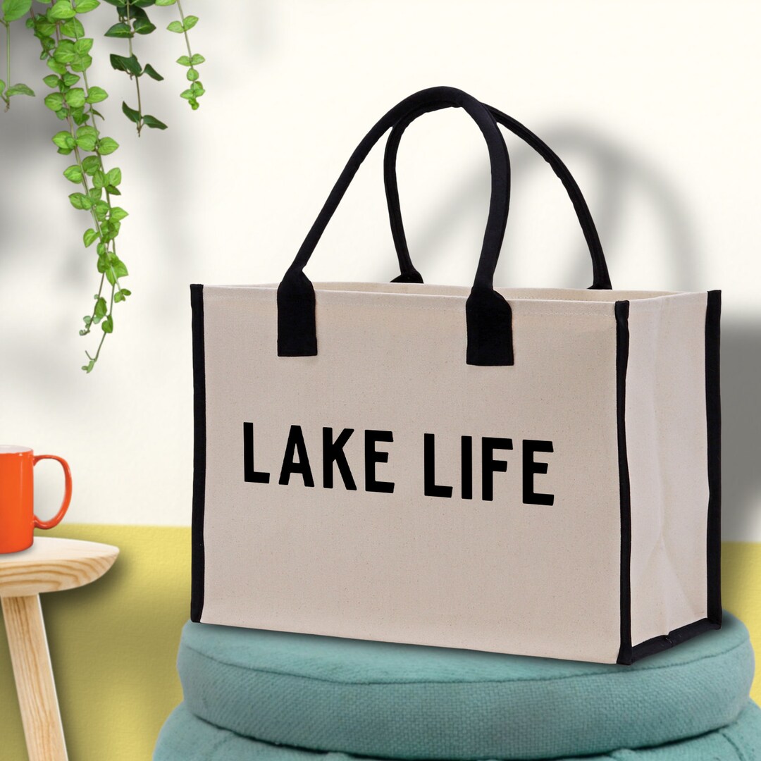 Lake Life Tote Bag Large Chic Tote Bag Gift for Her Girls Weekend Tote ...