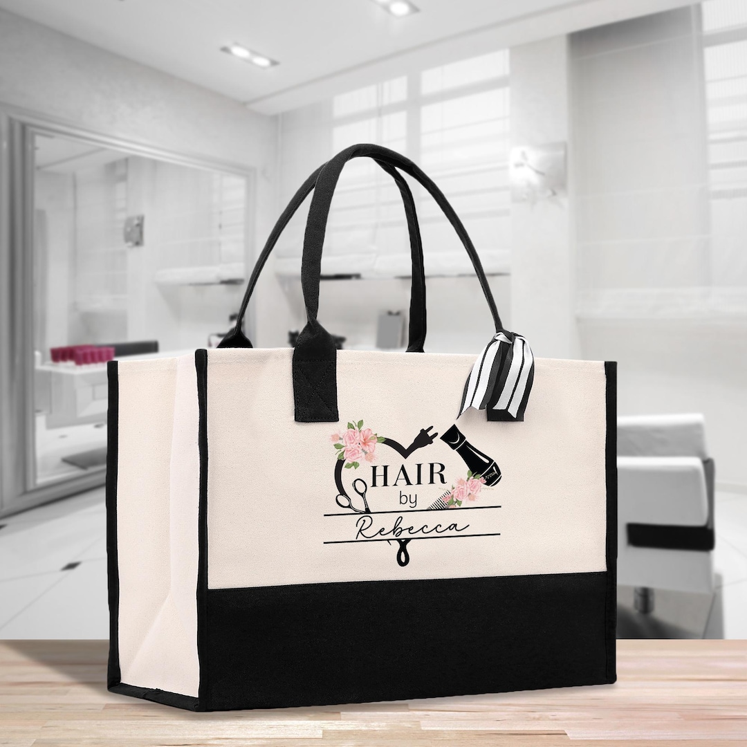 Personalized Hair Stylist Cotton Canvas Tote Bag, Beauty Salon Gift ...
