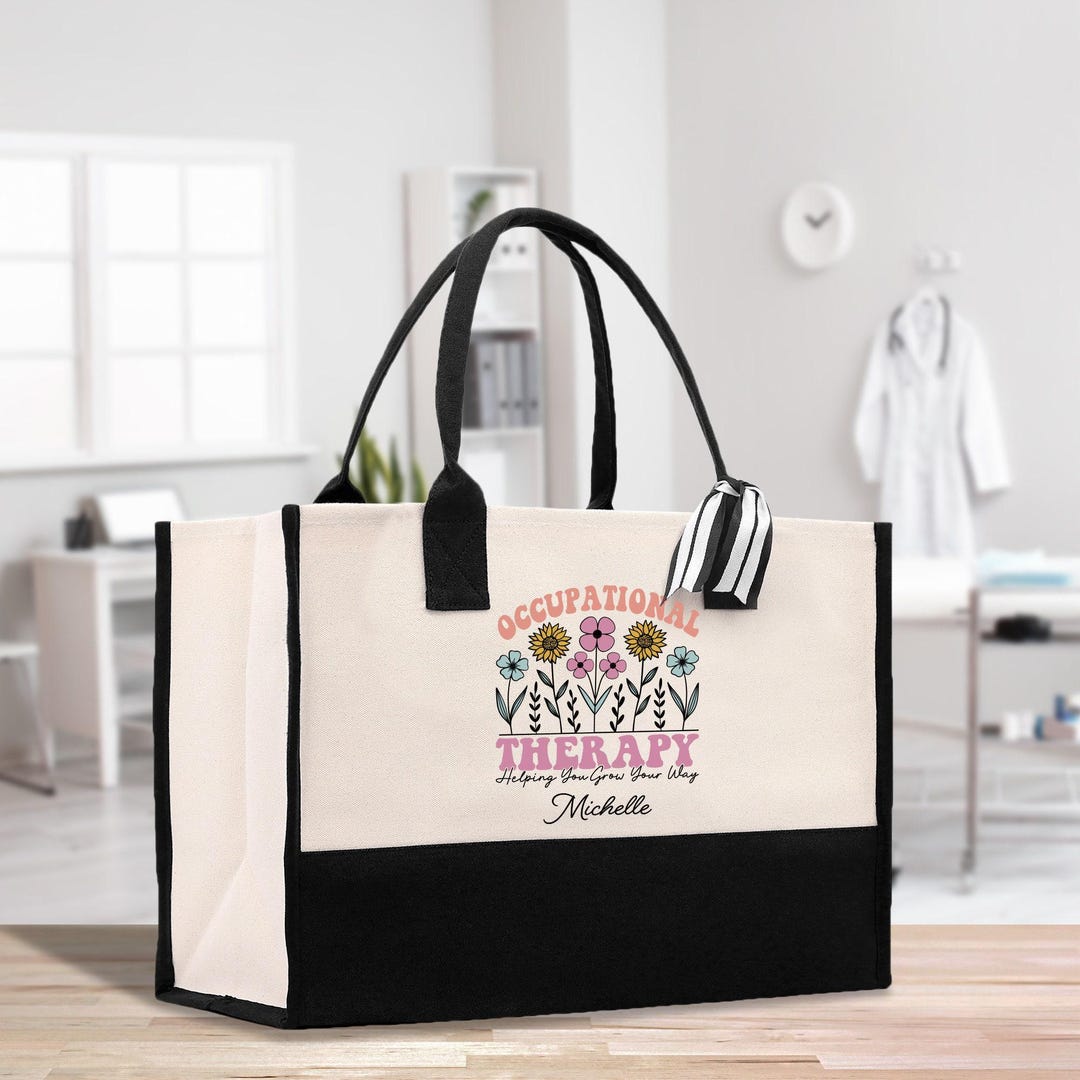 Personalized Occupational Therapy Tote Bag: Floral OT Gift (TTB1004) - Etsy