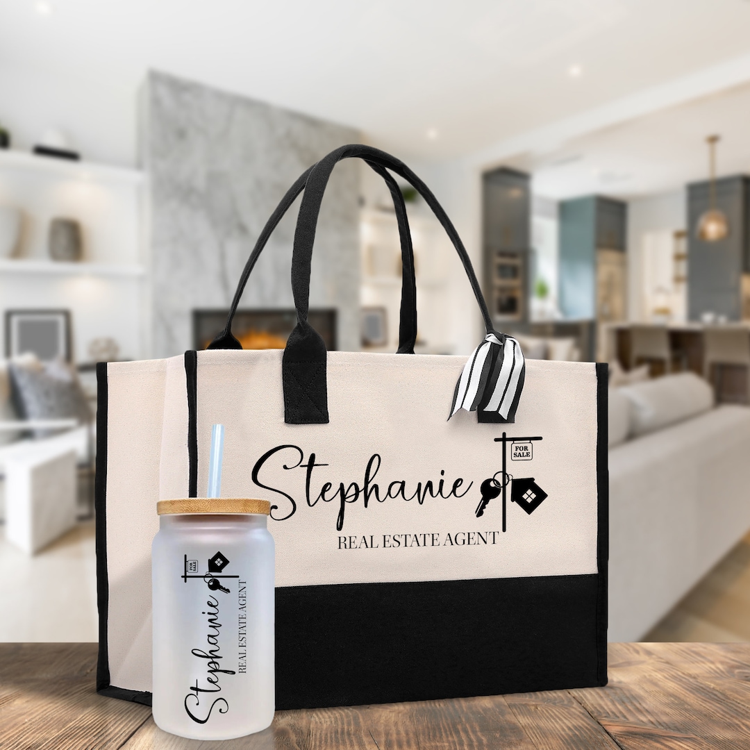 Realtor Tote Bag Personalized Business Tote Bag Custom Real Estate ...