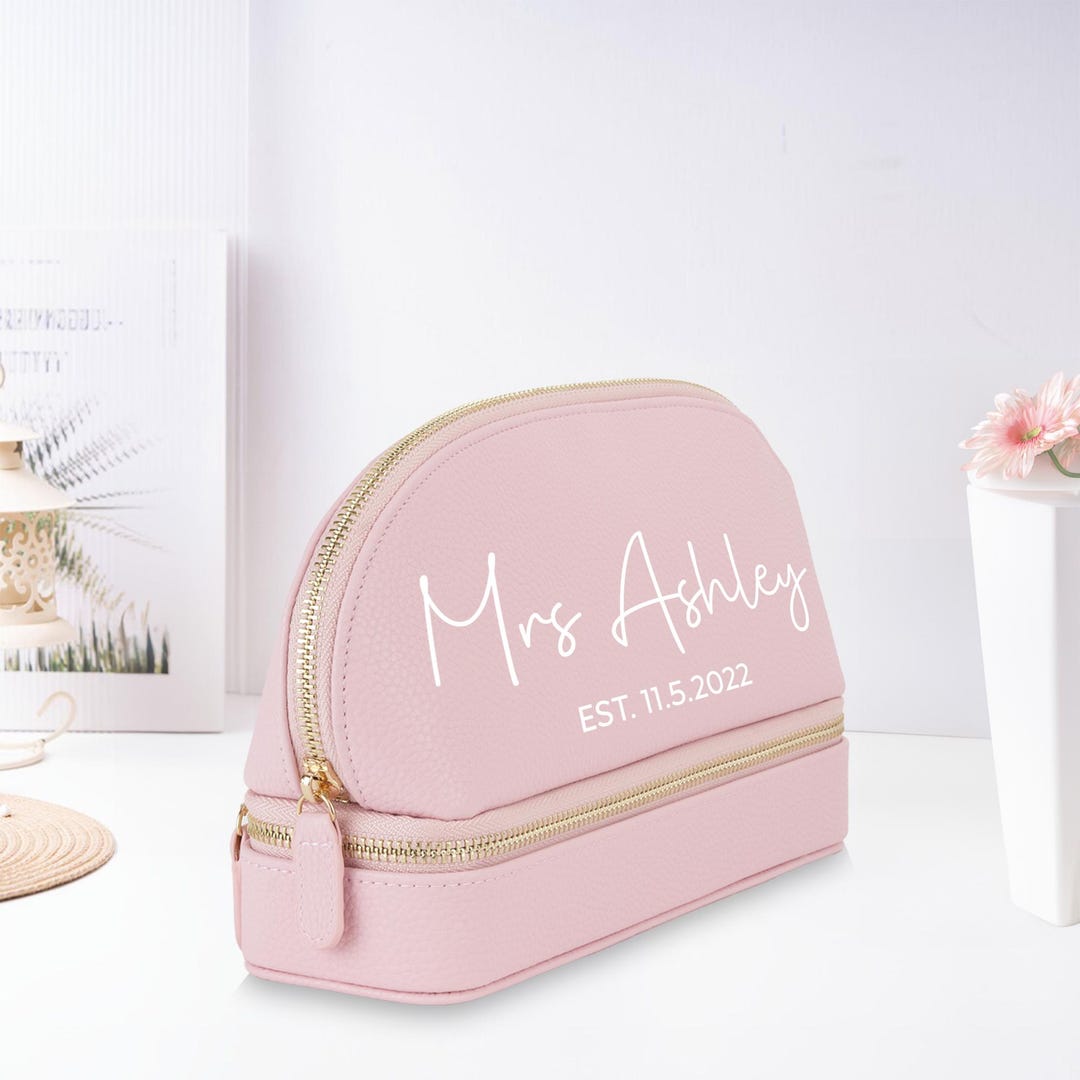 Personalized Faux Leather Makeup & Jewelry Travel Case (BMB1002) - Etsy