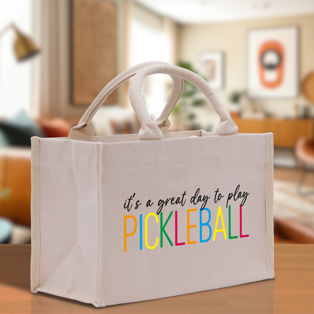 Pickleball Cotton Canvas Small Tote Bag Pickleball Party Favors ...