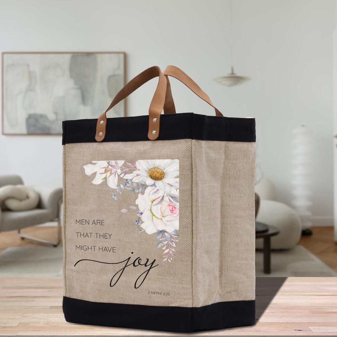Scripture Tote Bag Cotton Canvas Custom Name LDS Study Bag (LSTB1006 ...