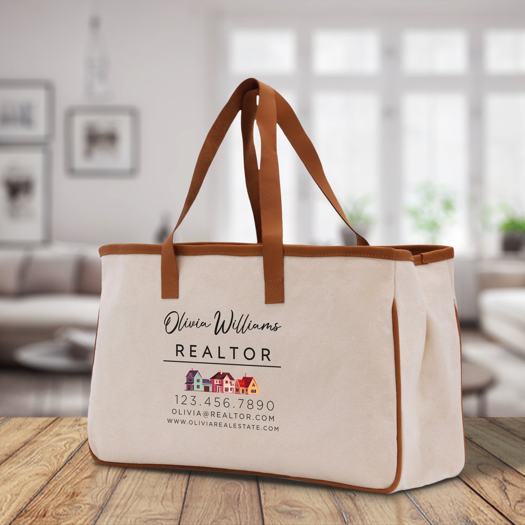 Realtor Tote Bag Personalized Business Tote Bag Custom Real Estate ...