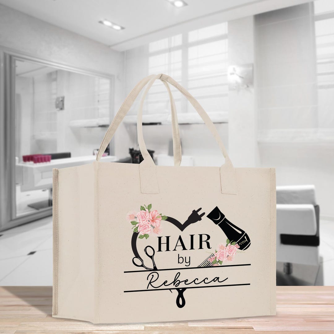 Personalized Hair Stylist Custom Cotton Canvas Tote Bag Hairdresser ...
