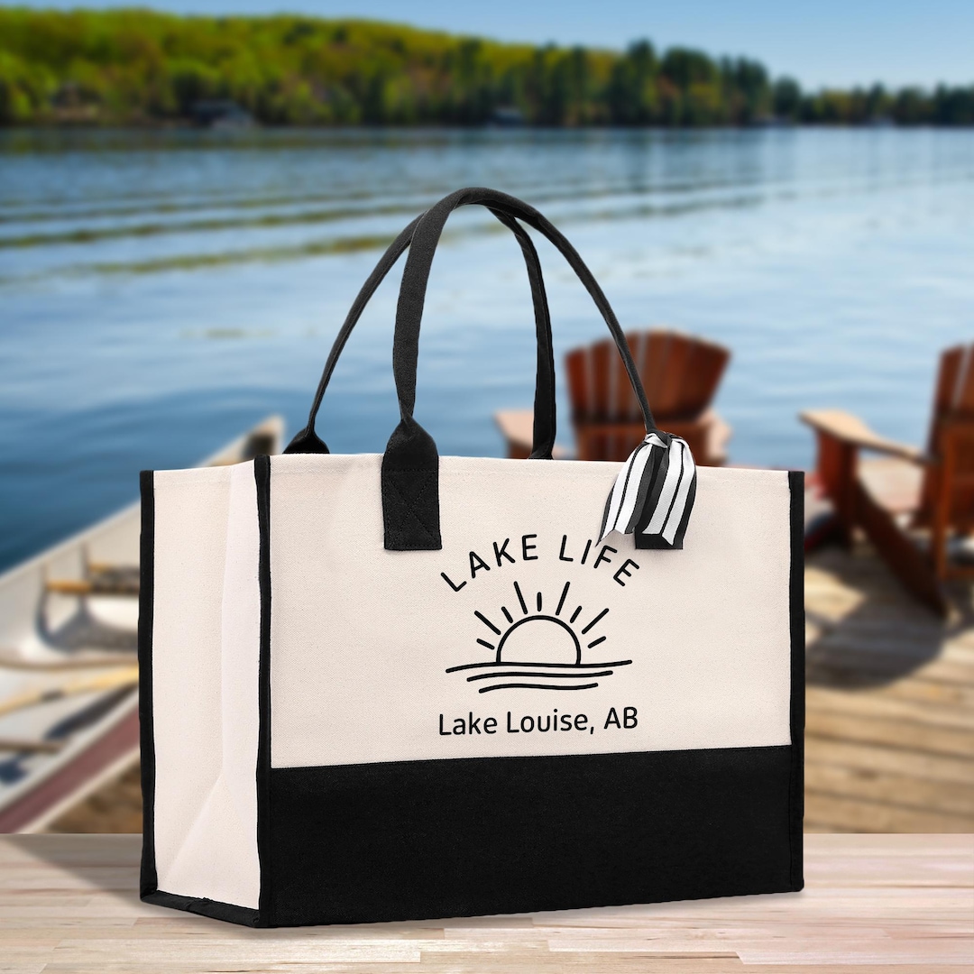 Custom Lake Life Cotton Canvas Tote Bag: Chic Beach Weekender (LLT1012 ...