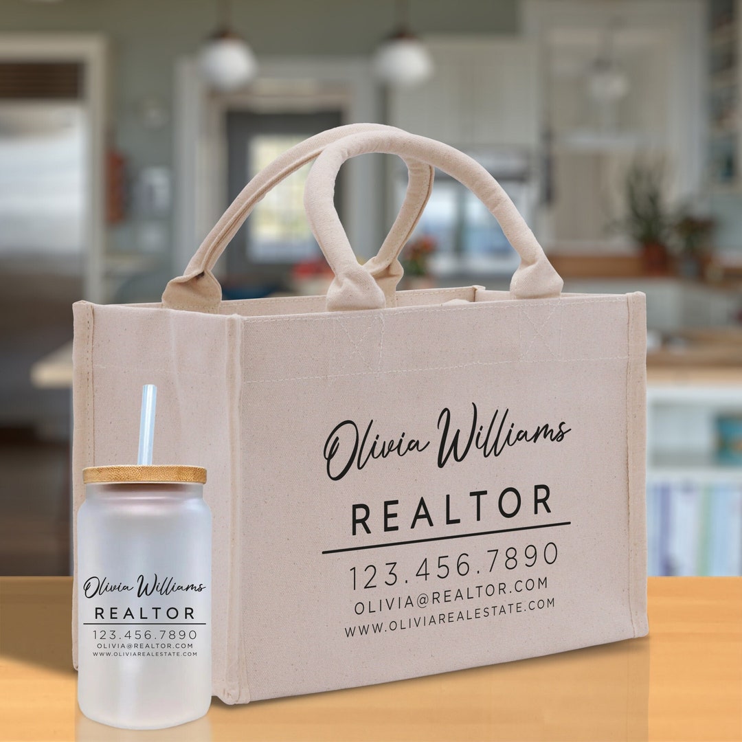 Realtor Tote Bag Personalized Business Tote Bag Custom Real Estate ...