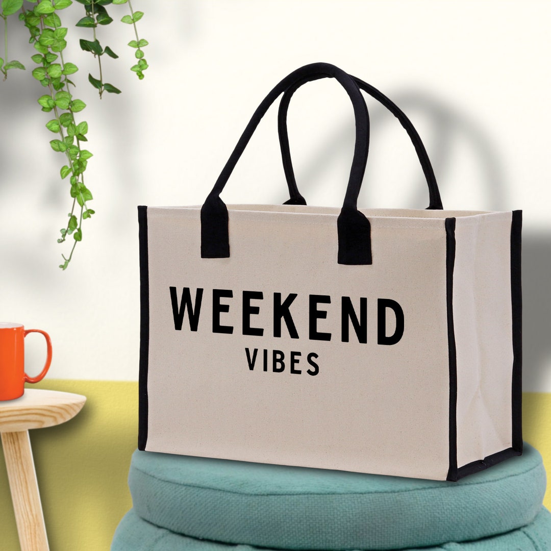 Weekend Vibes Beach Tote Bag - Large Chic Tote Bag - Gift for Her ...