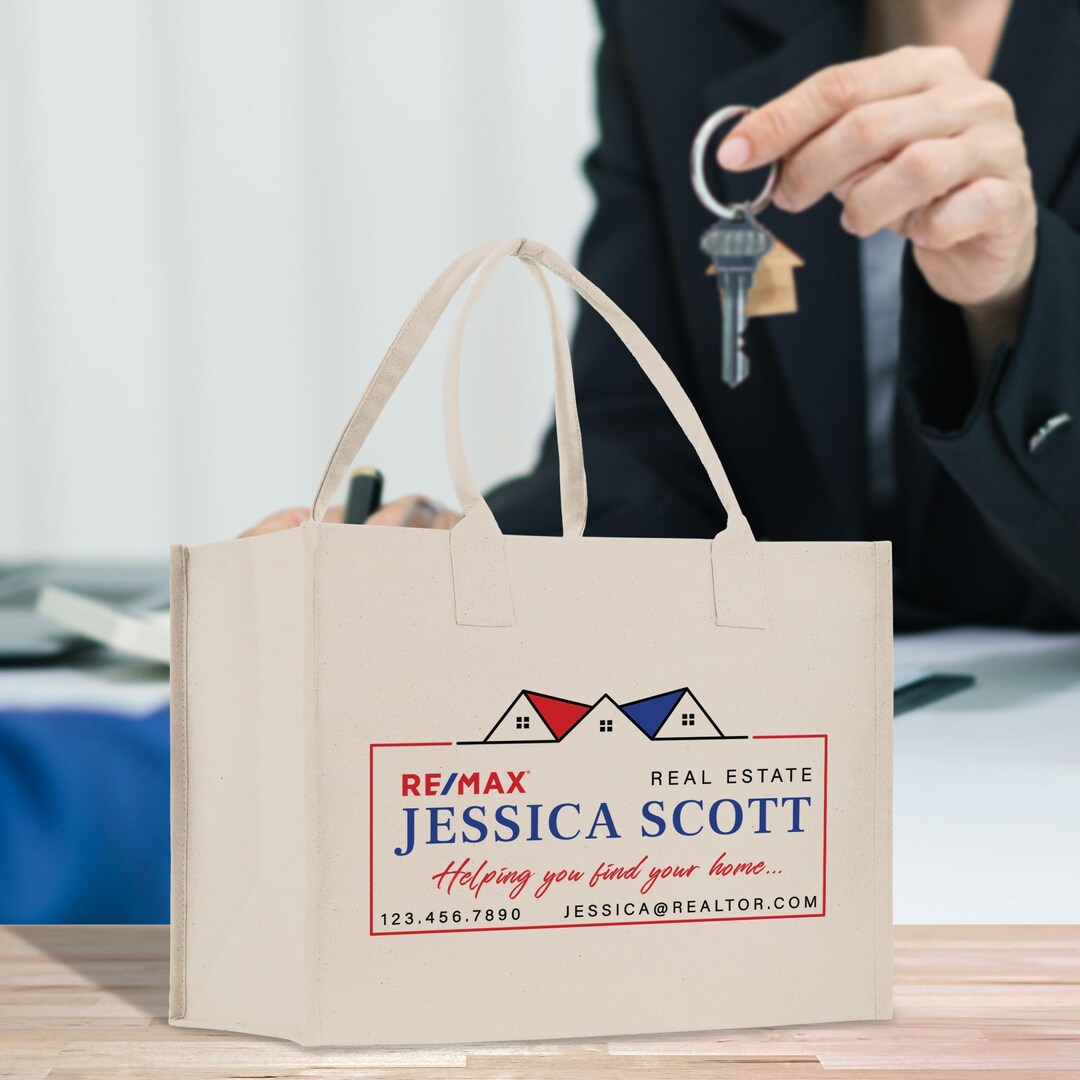 Remax Realtor Tote Bag Personalized Business Tote Custom Real Estate ...