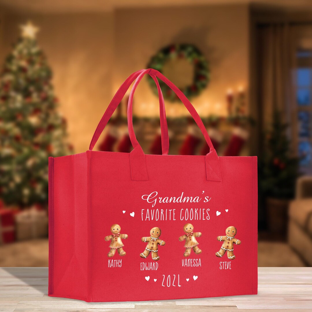 Personalized Grandma’s Favorite Cookies Tote Bag – Custom Names & Year ...