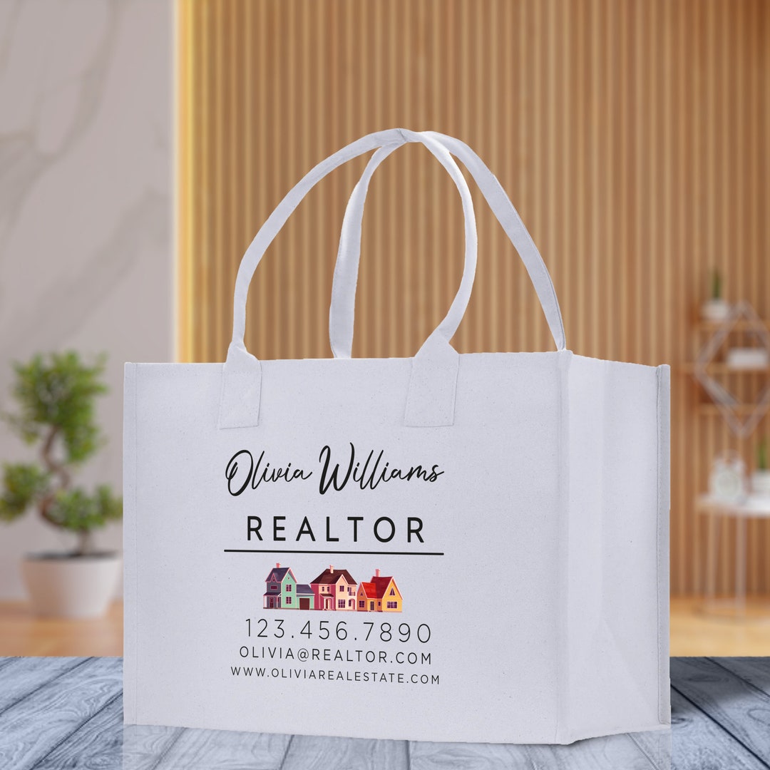 Realtor Tote Bag Personalized Business Tote Bag Custom Real Estate ...