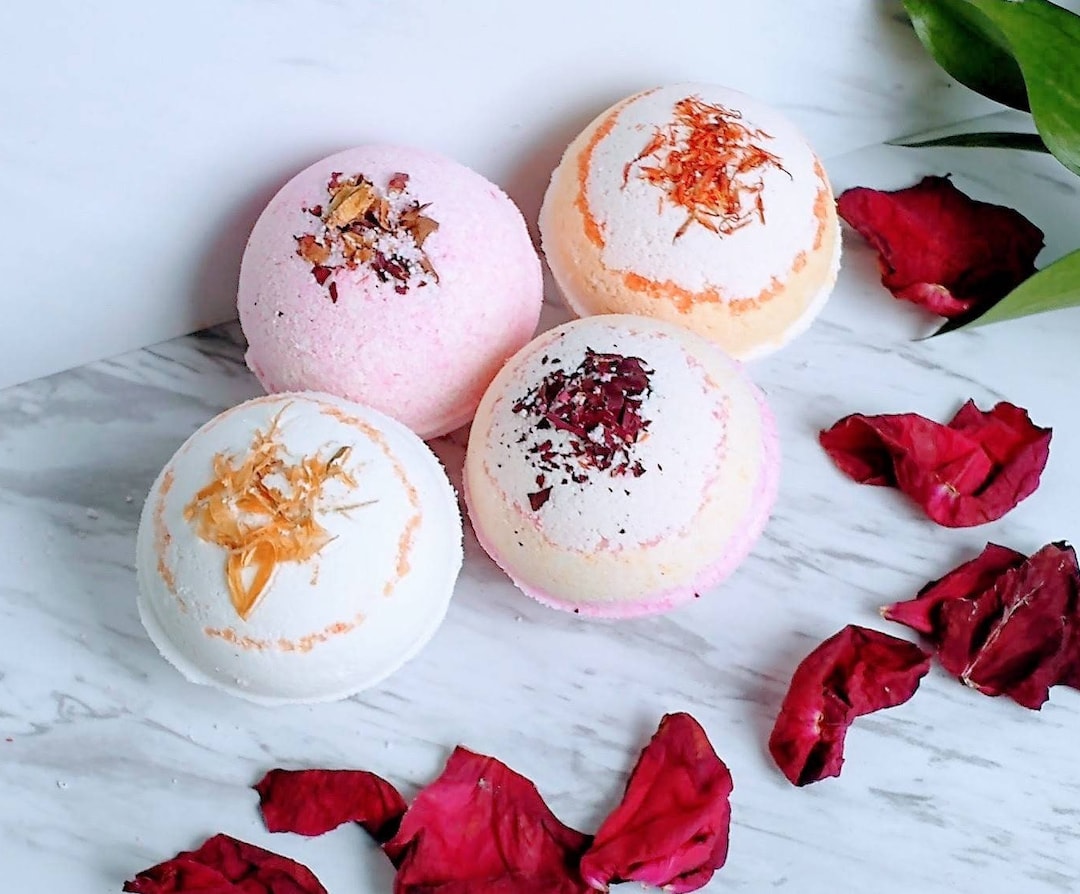 Vanilla Rose Bath Bomb, Stocking Stuffers, Natural Vegan Organic Bath ...