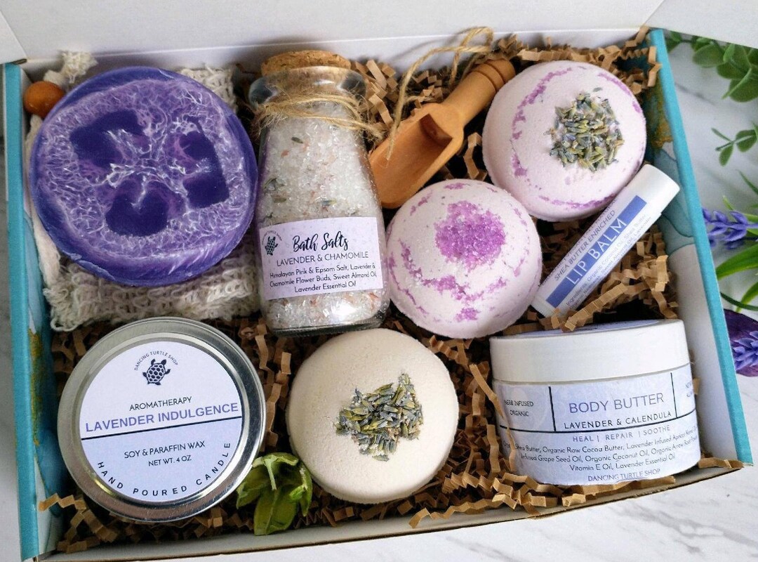 Natural Lavender Spa Gift Box, Organic Aromatherapy Set - Etsy