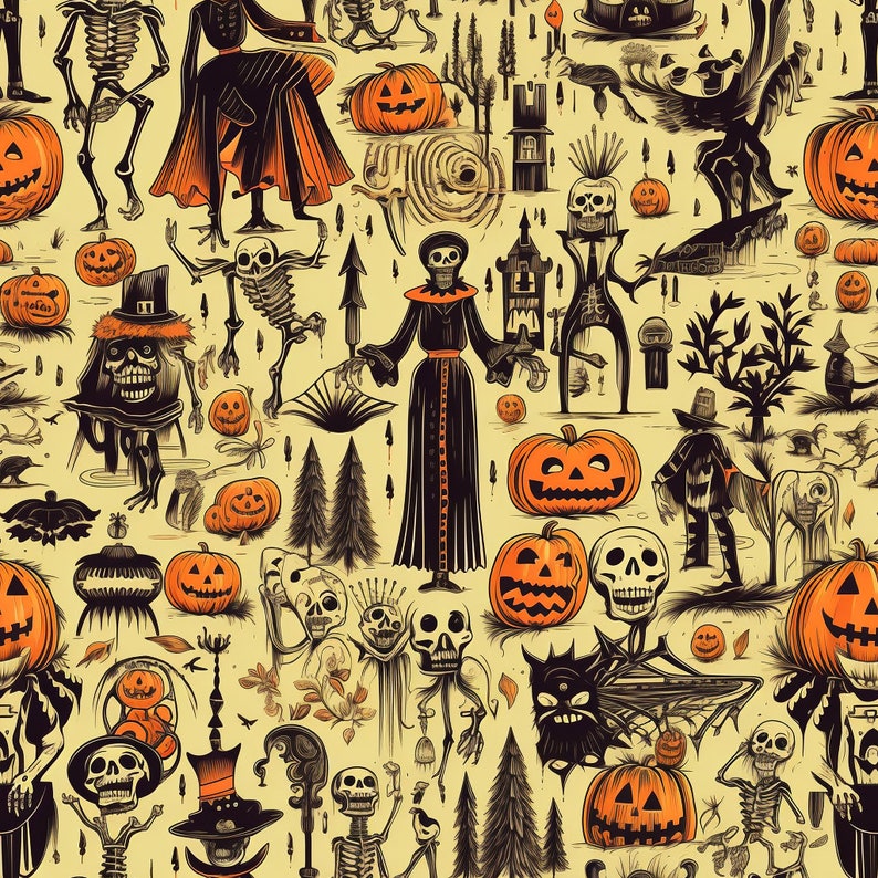 Digital Pattern Bundle Halloween, Including 4 Designs, 12x12 Inches ...