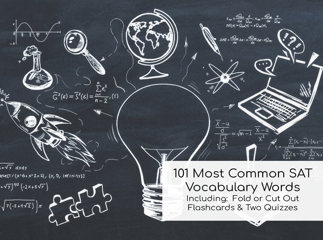 101 Most Common SAT Vocabulary Words With Fold or Cut Out Flash Cards ...