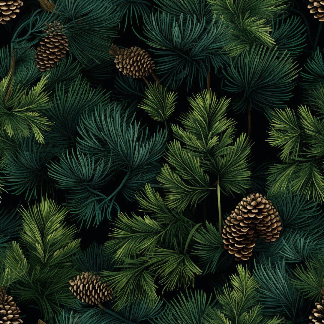 Christmas Pine Tree Pattern Bundle, Printable Craft Paper (digital ...
