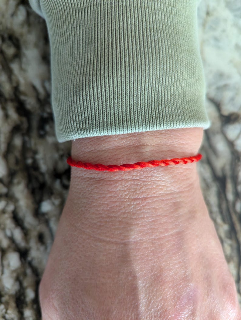 Handmade Red String Bracelet for Luck & Protection | Adjustable Satin ...