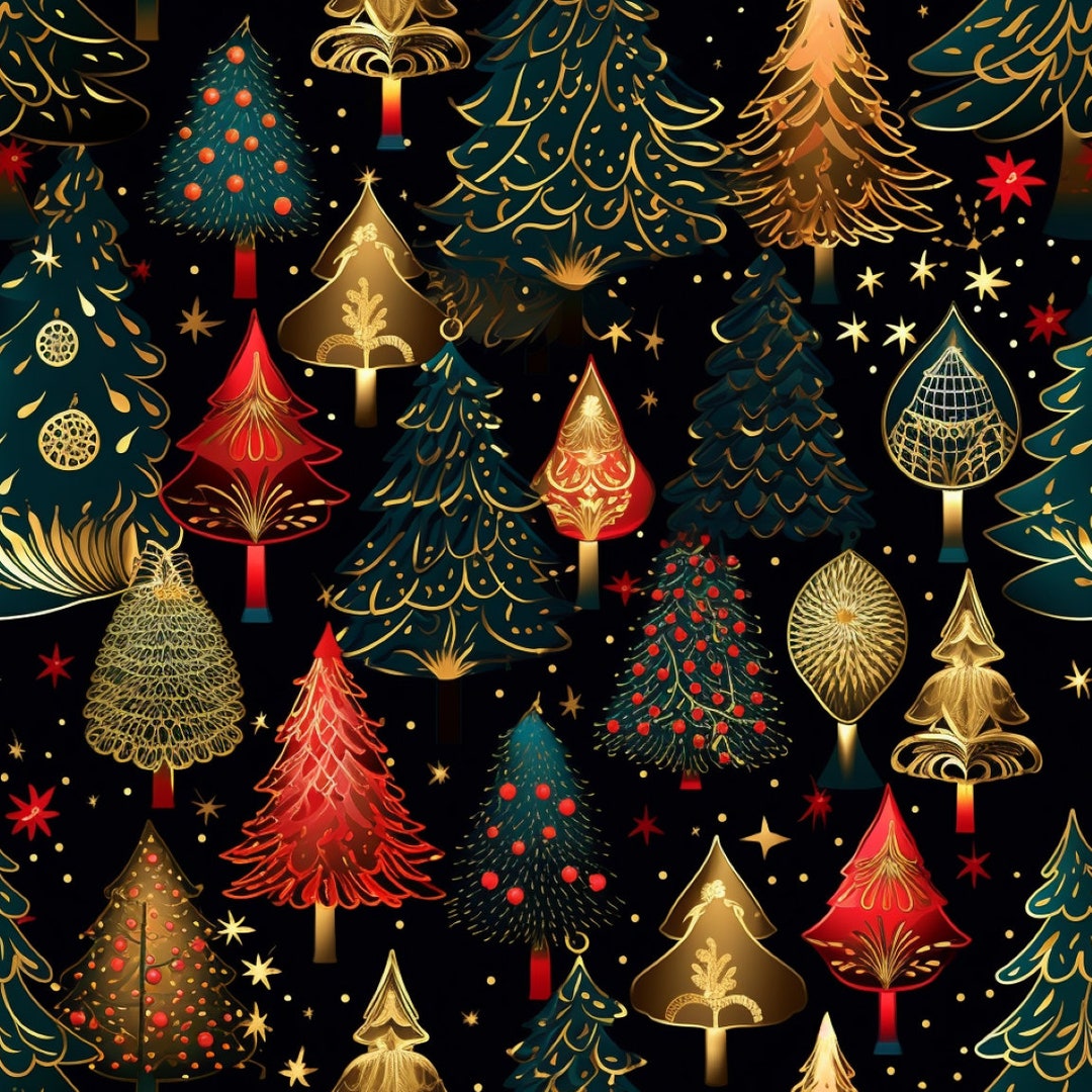 Digital Pattern Bundle Christmas Trees, Including 4 Designs, 12x12 ...