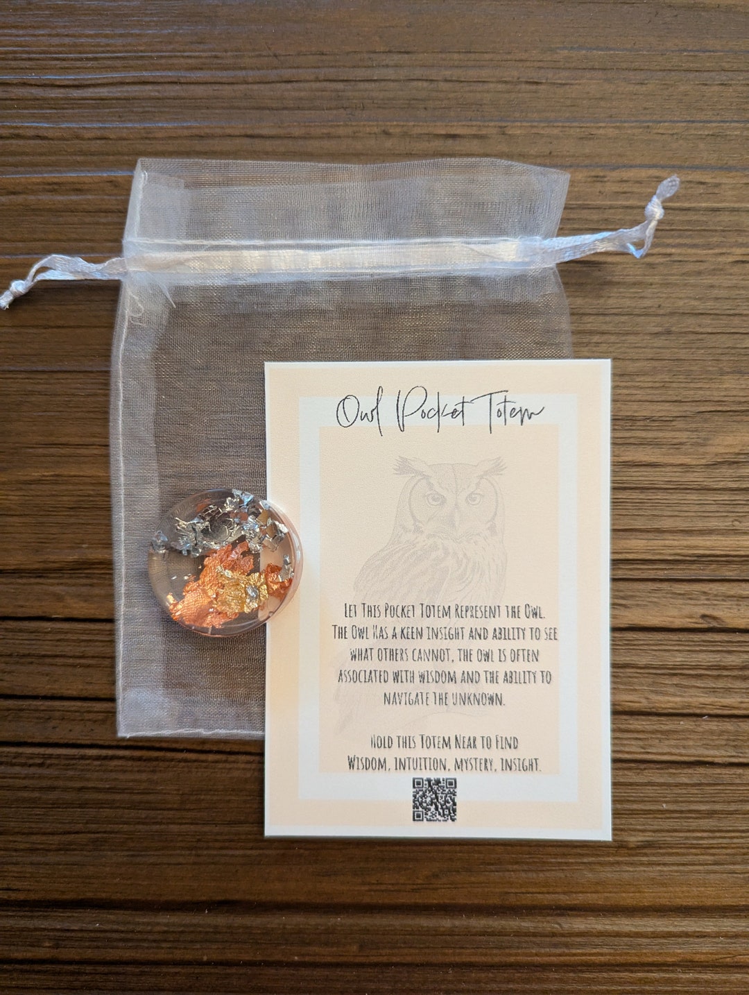 Resin Owl Spirit Animal Pocket Totem: Anxiety and Worry Relief Touch ...