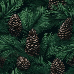 Christmas Pine Tree Pattern Bundle, Printable Craft Paper (digital ...
