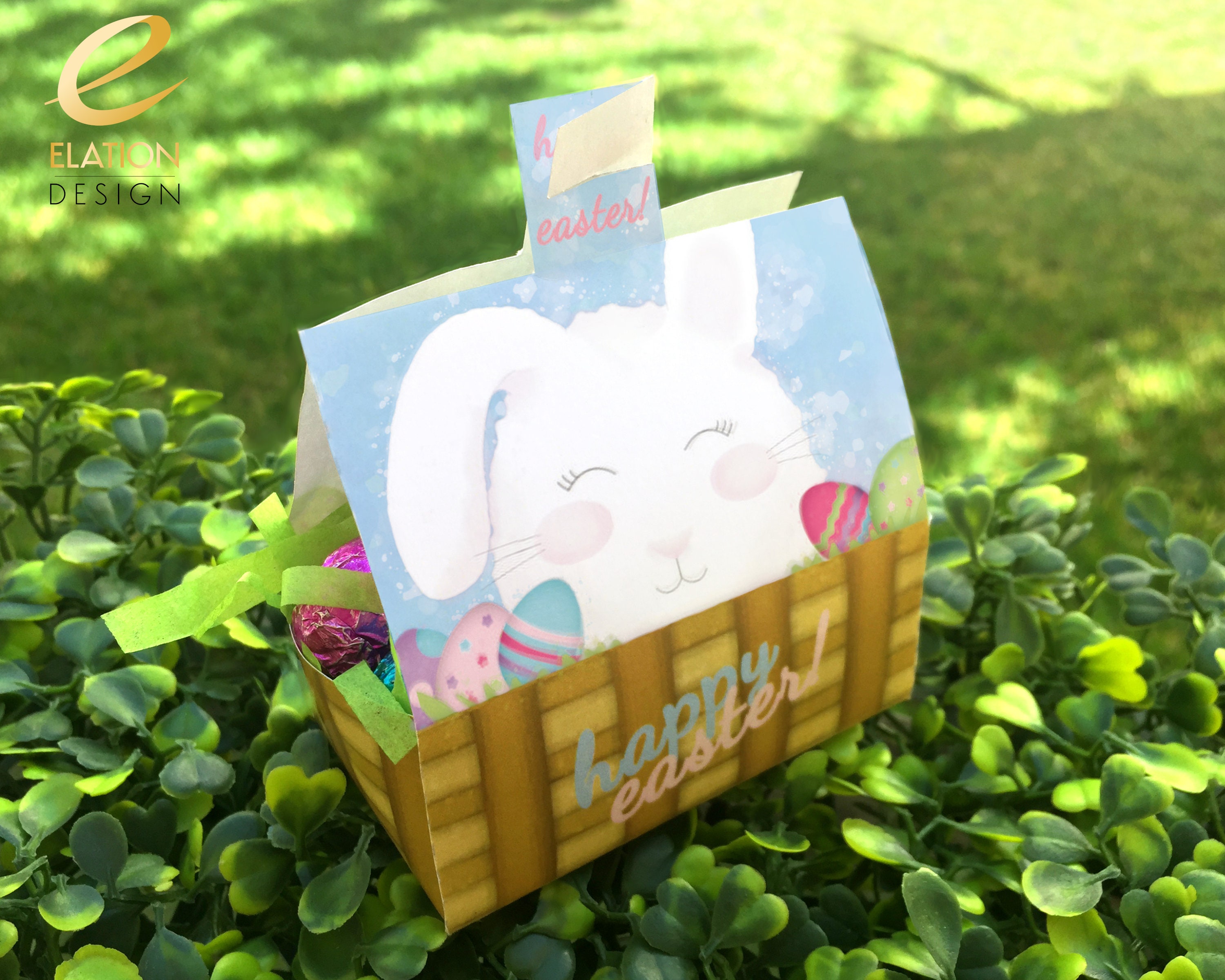 Printable Easter Box Template DIY Happy Easter Basket Cute | Etsy