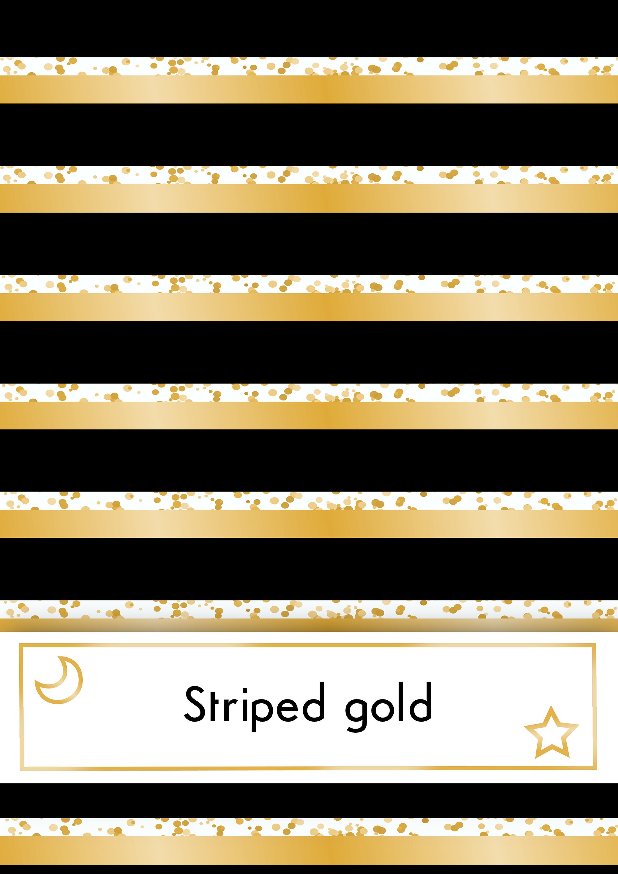 Striped Gold Black And Gold Glitter Stripes Printable Digital Etsy