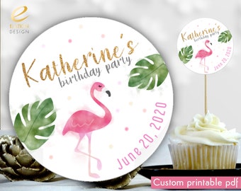 Printable Flamingo Name Tags - Etsy