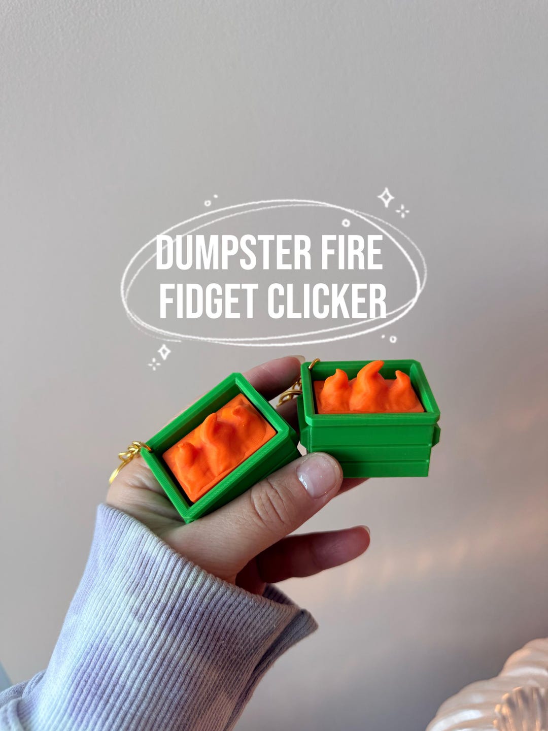 Dumpster Fire Clicker Fidget | 3D Printed Toy, Gag Gift - Etsy