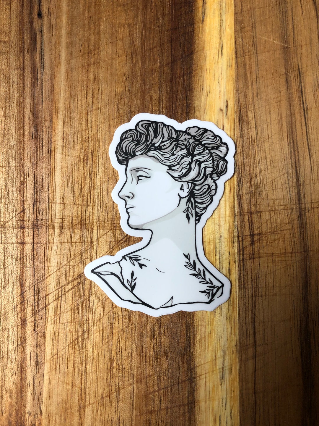 Greek Statue Sticker, Goddess Sticker, Vinyl Sticker, White, Black ...