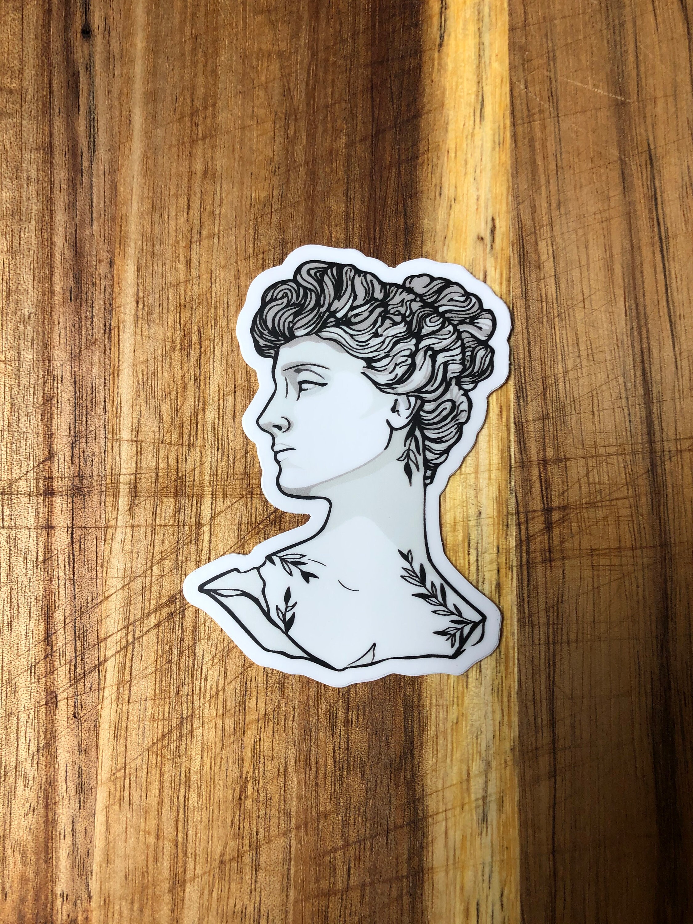 Greek Statue Sticker goddess sticker vinyl sticker white | Etsy